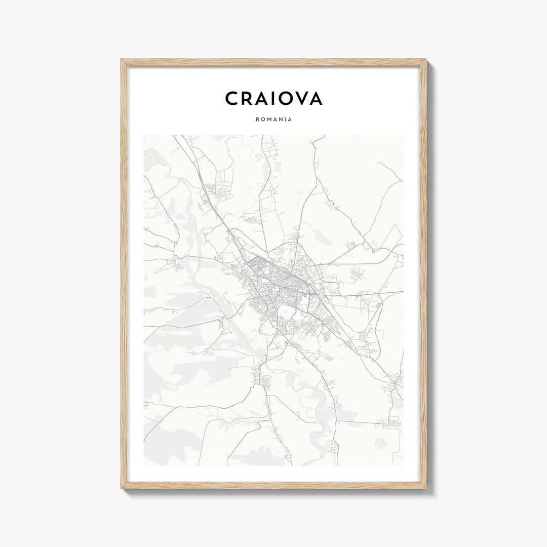 Craiova Map Poster, Craiova Map Print, Craiova Travel Wall Art, Craiova ...