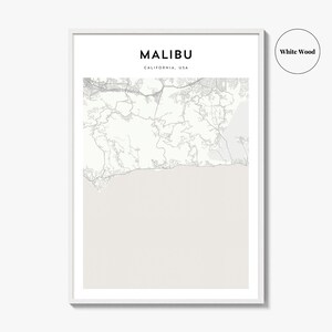 Malibu Map Poster, Malibu Map Print, Malibu Travel Wall Art, Malibu ...