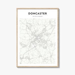 Doncaster Map Poster, Doncaster Map Print, Doncaster Travel Wall Art ...