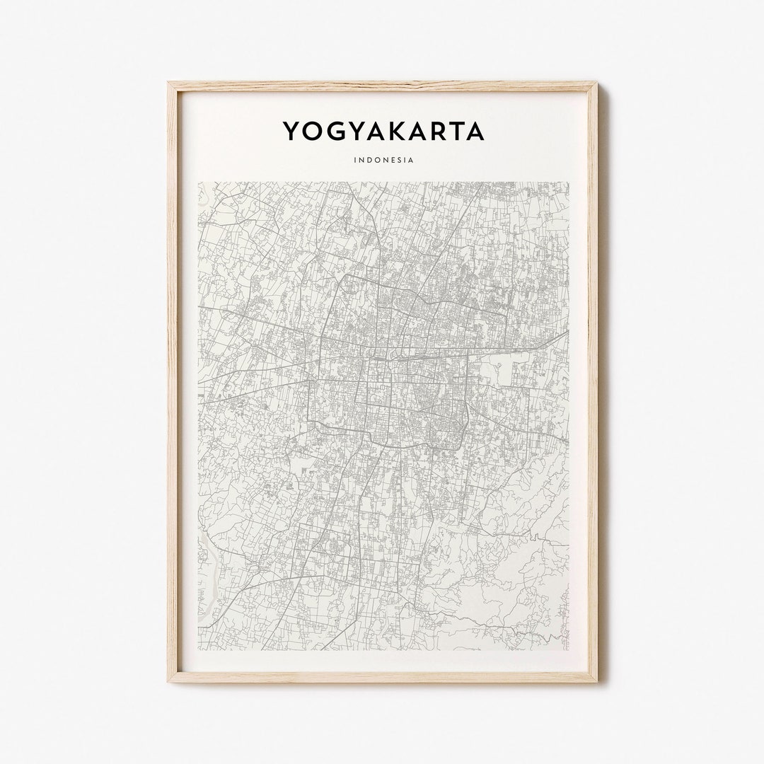 Yogyakarta Map Poster Yogyakarta Map Print Yogyakarta - Etsy