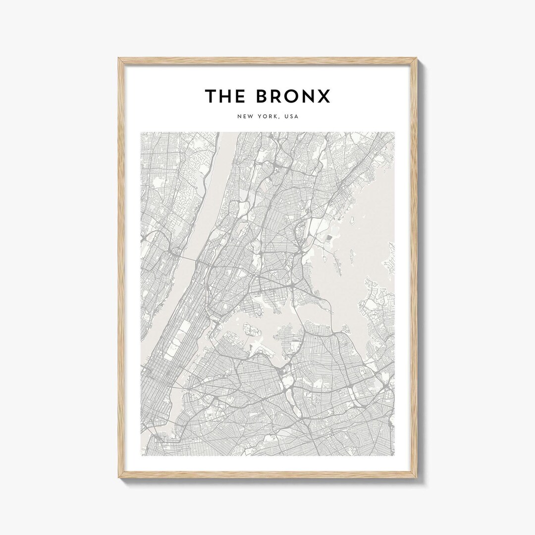 The Bronx Map Poster, the Bronx Map Print, the Bronx Travel Wall Art ...