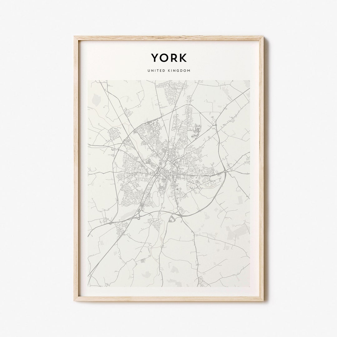 Póster del mapa de York impresión del mapa de York arte del - Etsy España