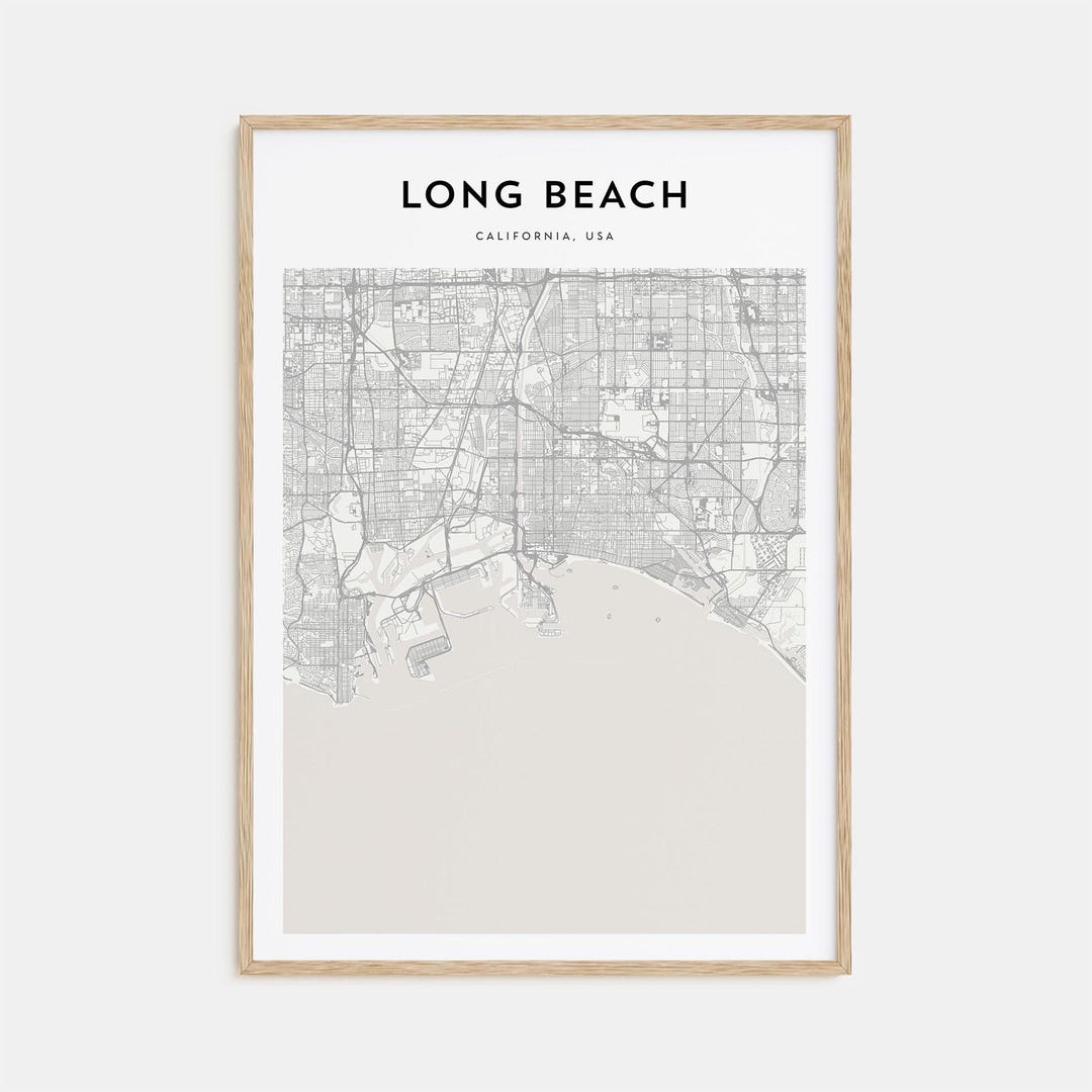 Long Beach Map Poster, Long Beach Map Print, Long Beach Travel Wall Art ...
