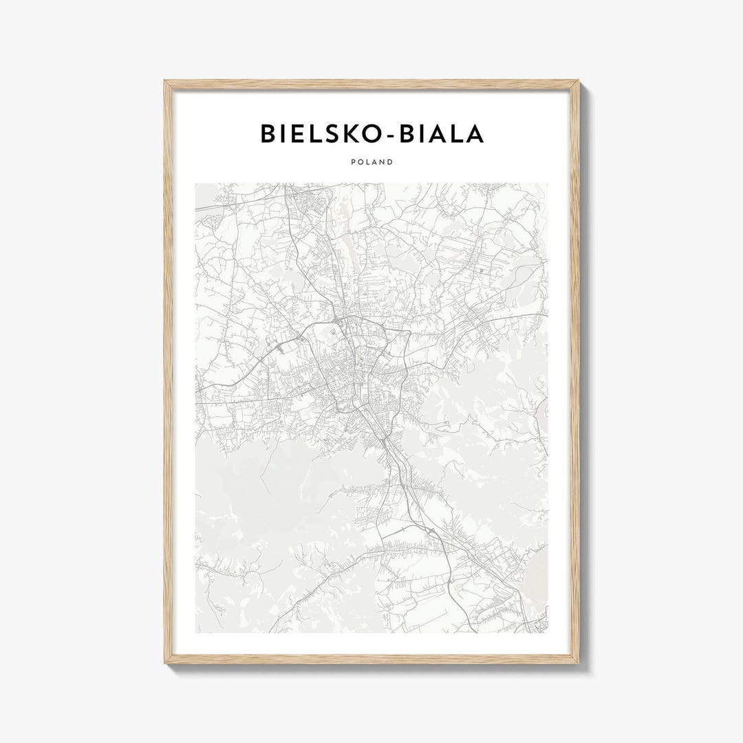 Bielsko-biala Map Print, Poland Poster, Polish Wall Art, Bielsko-biala ...