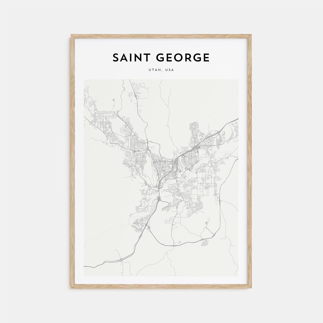 St George Map Poster, St George Map Print, St George Travel Wall Art ...