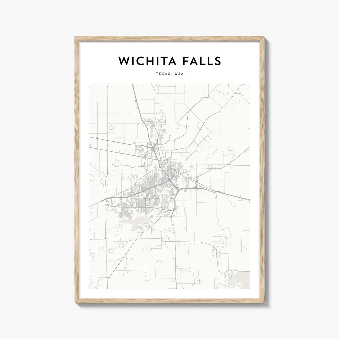 Wichita Falls Map Poster, Wichita Falls Map Print, Wichita Falls Travel ...