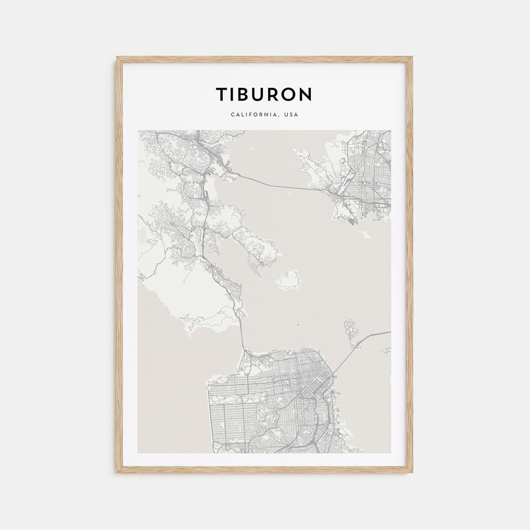 Tiburon Map Poster, Tiburon Map Print, Tiburon Travel Wall Art, Tiburon ...