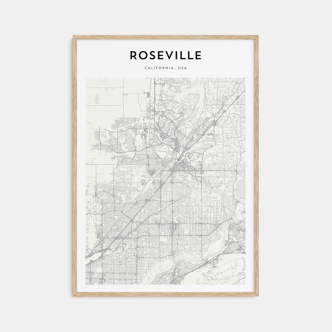 Roseville Map Poster, Roseville Map Print, Roseville Personalized Map ...