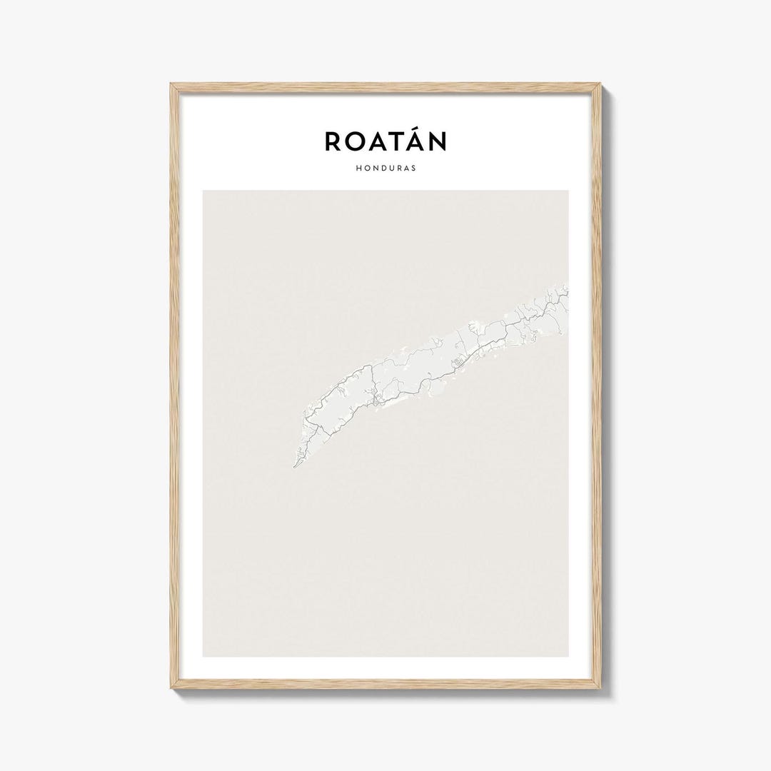 Roatan Map Poster, Roatan Map Print, Roatan Travel Wall Art, Roatan ...