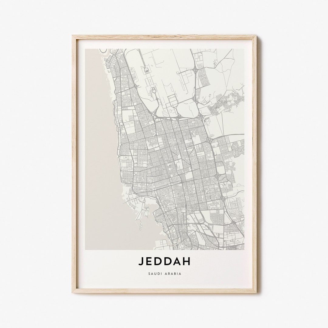 Map of Jeddah Jeddah Map Print Jeddah Map Poster City Map - Etsy UK