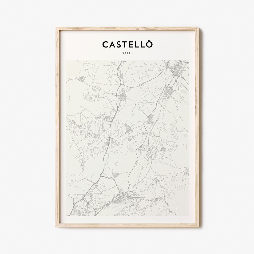 Castello De La Plana Map Poster, Castello De La Plana Map Print ...