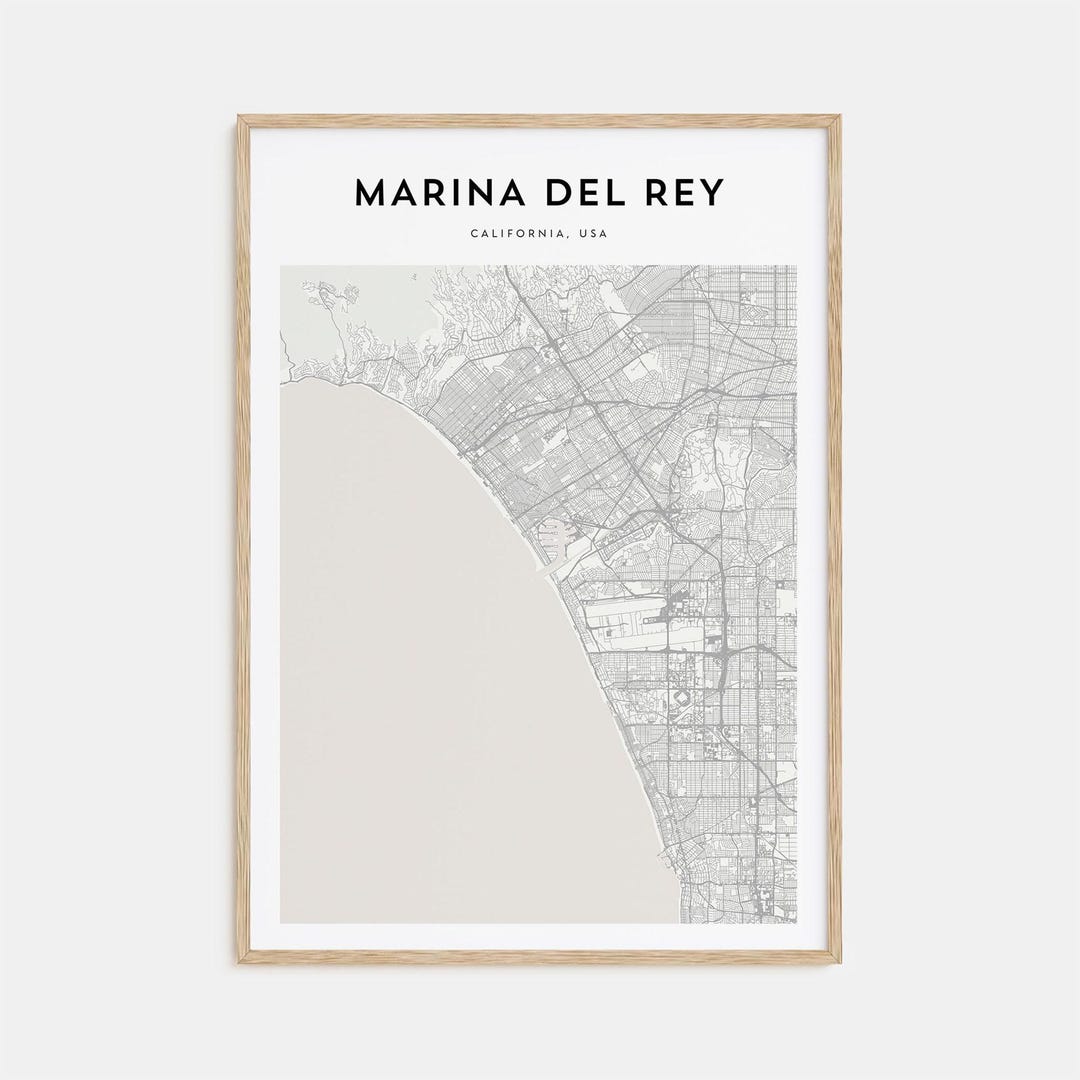 Marina Del Rey Map Poster, Marina Del Rey Map Print, Marina Del Rey ...