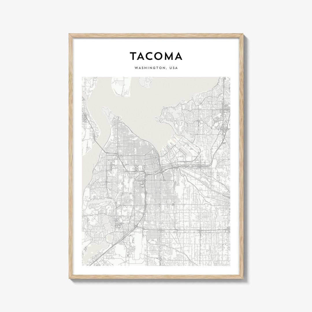Tacoma Map Poster, Tacoma Map Print, Tacoma Travel Wall Art, Tacoma ...