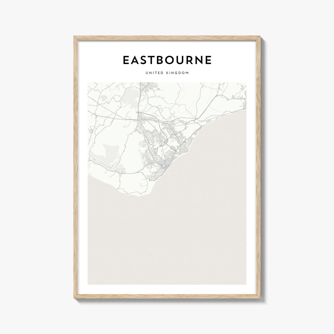 Eastbourne Map Poster, Eastbourne Map Print, Eastbourne Travel Wall Art ...