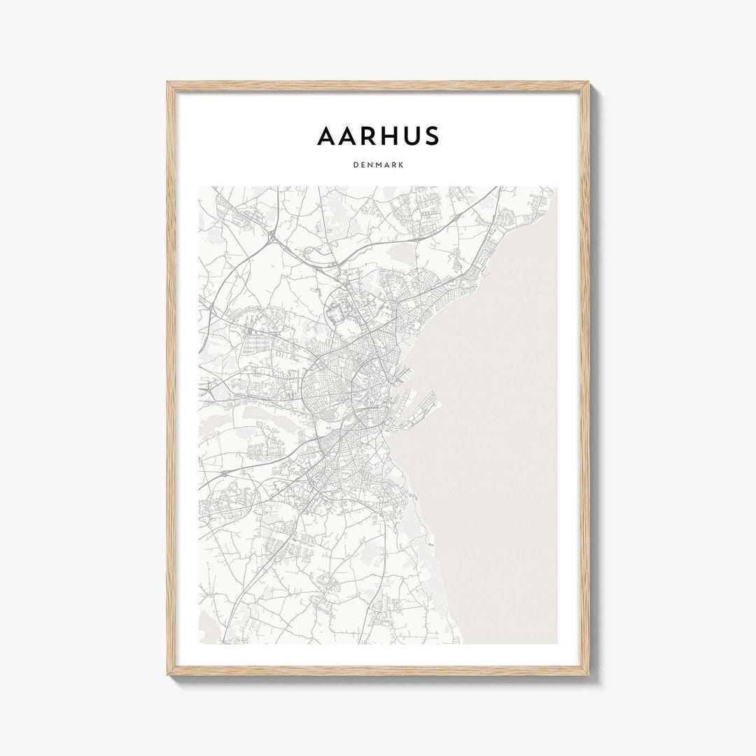 Aarhus Map Print, Denmark Poster, Scandinavian Wall Art, Århus Custom ...