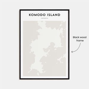 Komodo Island Map Poster, Komodo Island Map Print, Komodo Island ...