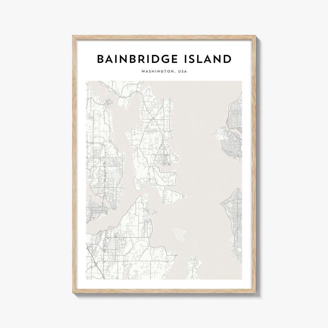 Bainbridge Island Map Poster, Bainbridge Island Map Print, Bainbridge ...