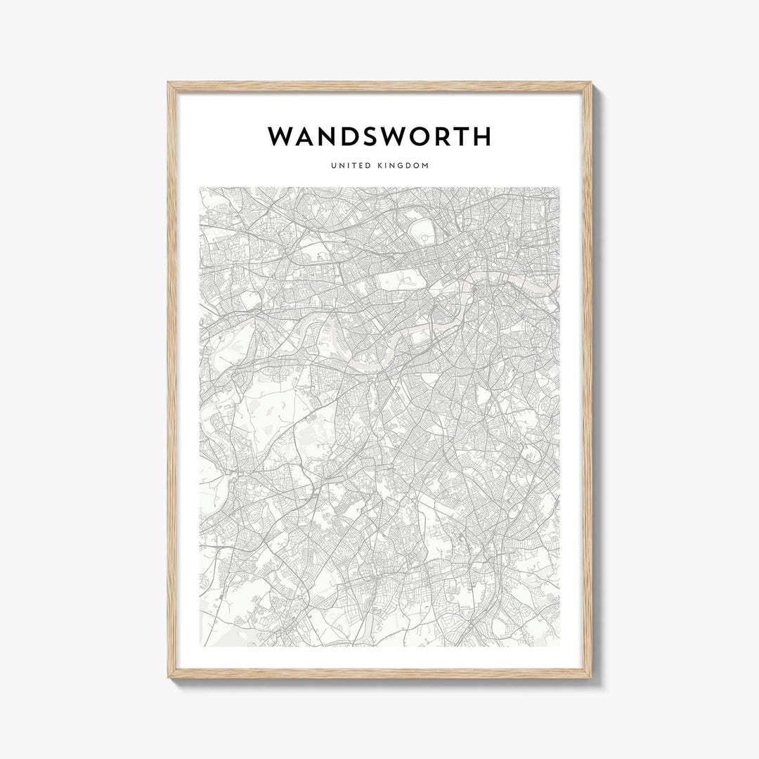 Wandsworth Map Poster, Wandsworth Map Print, Wandsworth Travel Wall Art ...