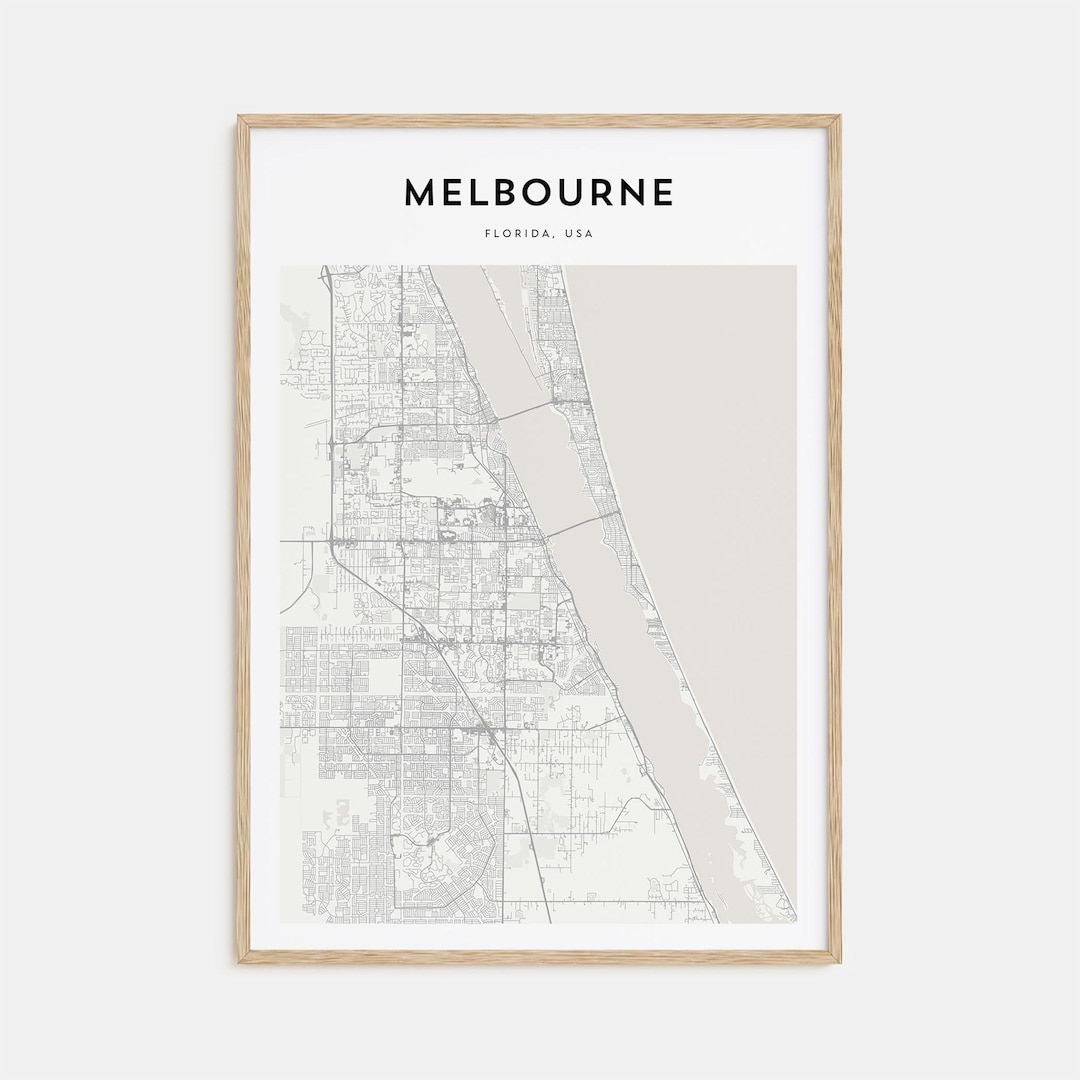 Melbourne Florida Map Poster, Melbourne Map Print, Melbourne Travel ...