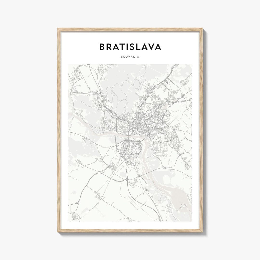 Bratislava Map Print, Slovakia Poster, Slovensko Wall Art, Pressburg ...