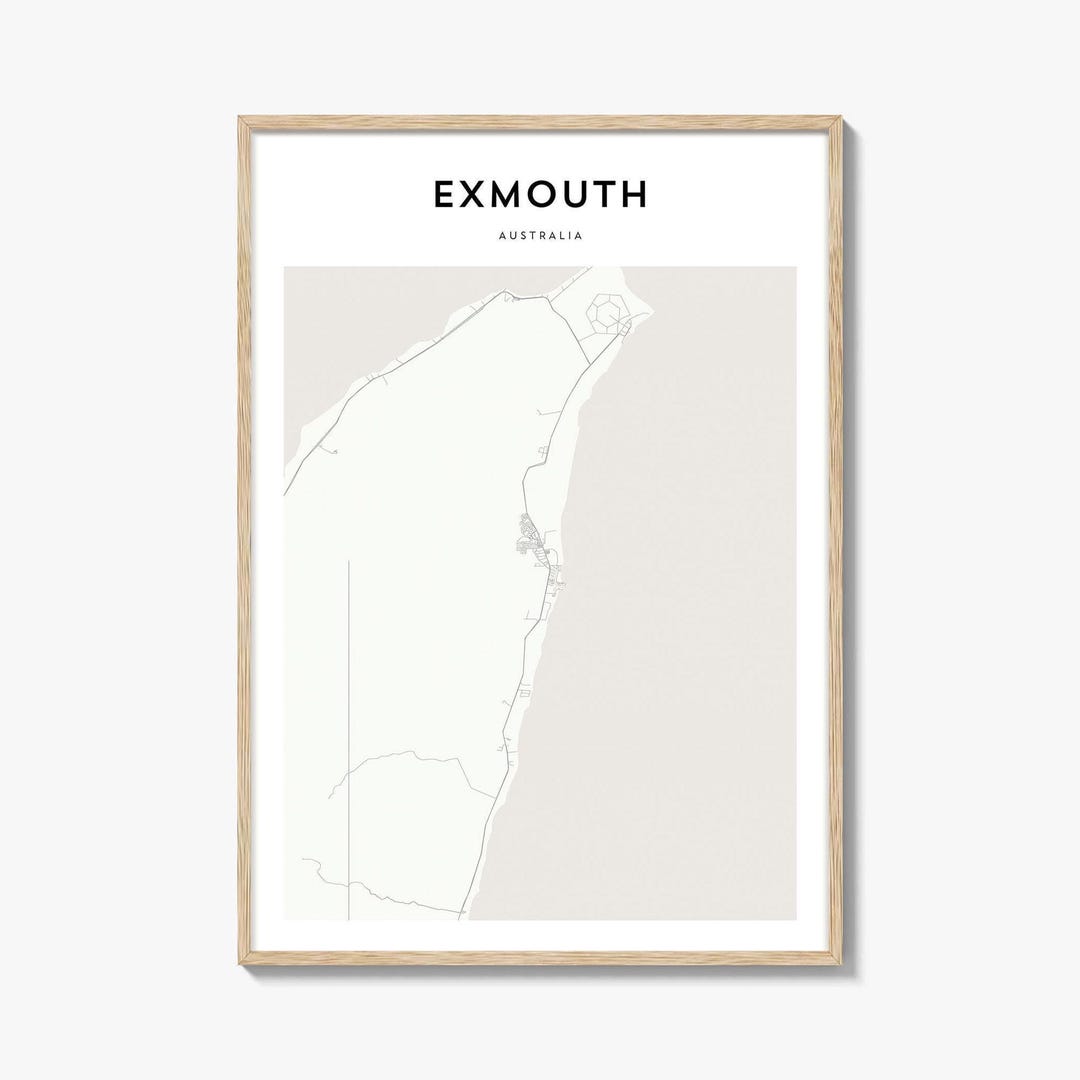 Exmouth Australia Map Poster: Minimalist Travel Wall Art - Etsy