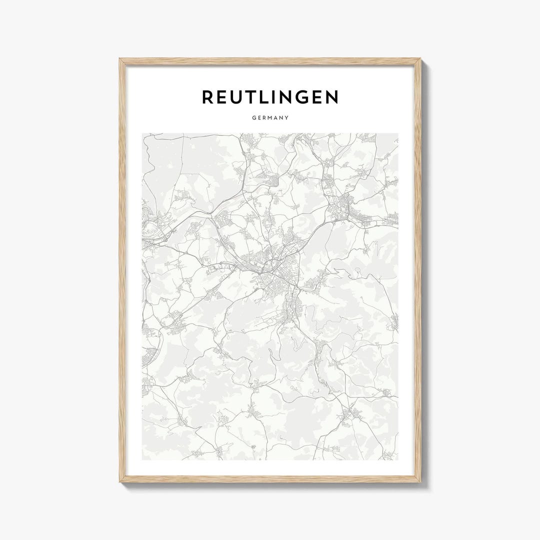 Reutlingen Map Poster, Reutlingen Map Print, Reutlingen Travel Wall Art ...