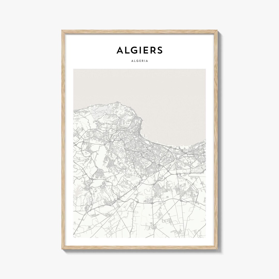 Algiers Map Poster, Algiers Map Print, Algiers Travel Wall Art, Algiers ...