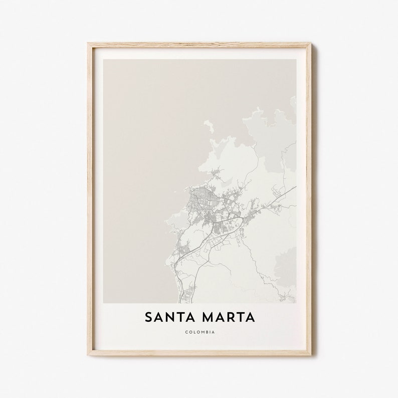 Map of Santa Marta, Santa Marta Map Print, Santa Marta Map Poster, City ...