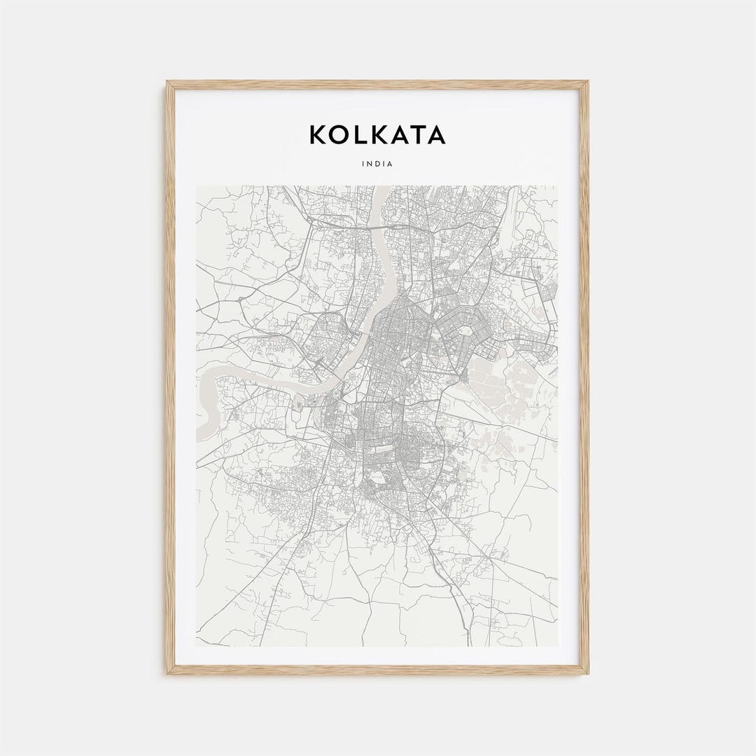 Kolkata Map Poster, Kolkata Map Print, Kolkata Travel Wall Art, Kolkata ...