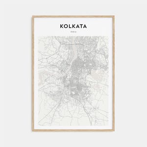 Kolkata Map Poster, Kolkata Map Print, Kolkata Travel Wall Art, Kolkata ...