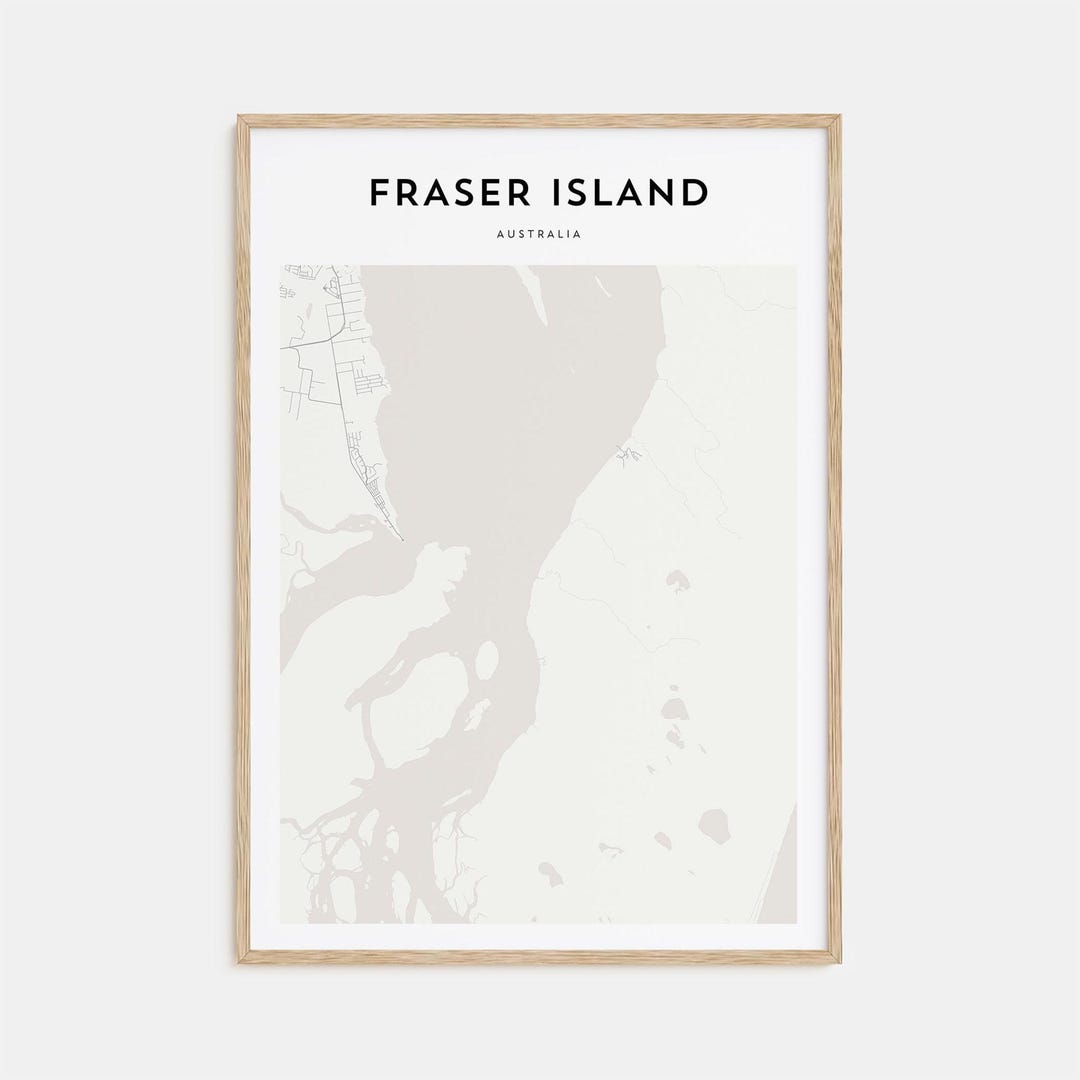 Fraser Island Map Poster, Fraser Island Map Print, Fraser Island Travel ...