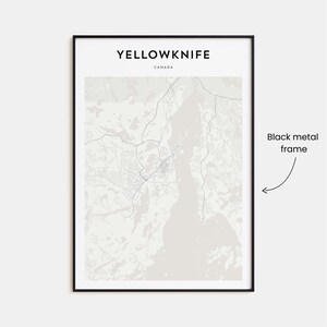 Yellowknife Map Poster, Yellowknife Map Print, Yellowknife Personalized ...