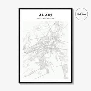 Al Ain Map Poster, Al Ain Map Print, Al Ain Travel Wall Art, Al Ain ...