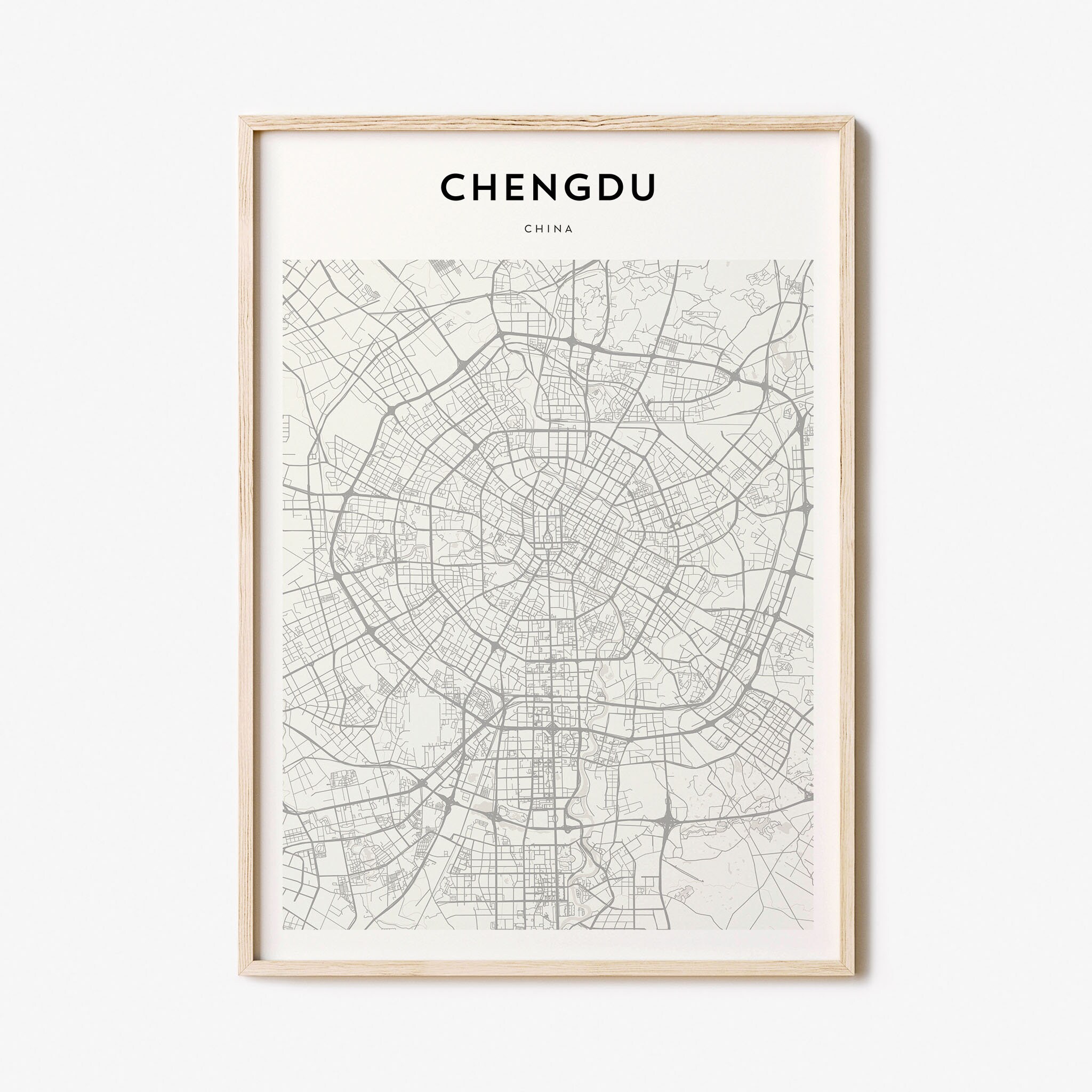 Chengdu Map Poster, Chengdu Map Print, Chengdu Personalized Map Art ...