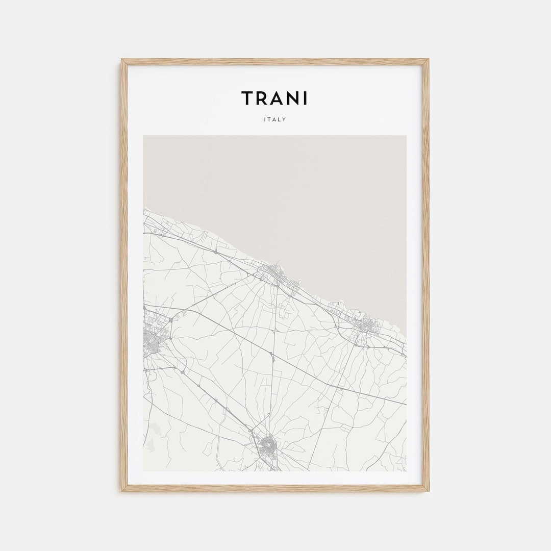 Trani Map Poster, Trani Map Print, Trani Travel Wall Art, Trani ...
