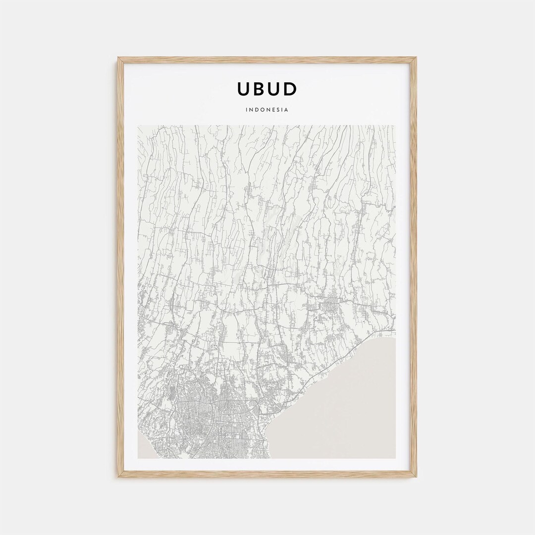 Ubud Map Poster, Ubud Map Print, Ubud Personalized Map Art, Ubud Wall ...