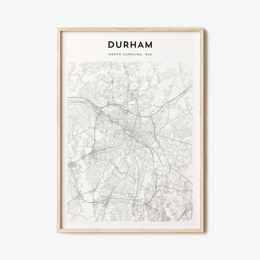 Durham City Map Print Detailed Landmarks Art for Home Decor - Etsy