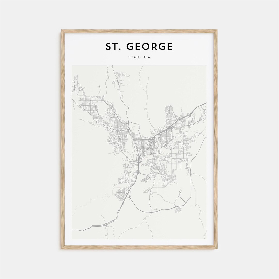 St George Map Poster, St. George Map Print, St. George Personalized Map ...