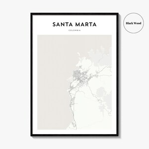 Santa Marta Map Poster, Santa Marta Map Print, Santa Marta Travel Wall ...