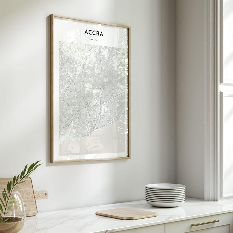 Accra Map Poster, Accra Map Print, Accra Travel Wall Art, Accra ...