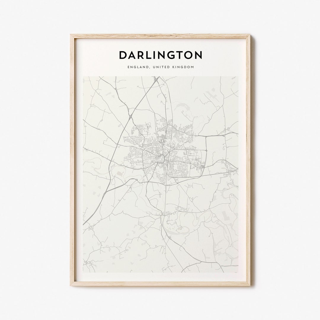 Darlington Map Poster, Darlington Map Print, Darlington Personalized ...