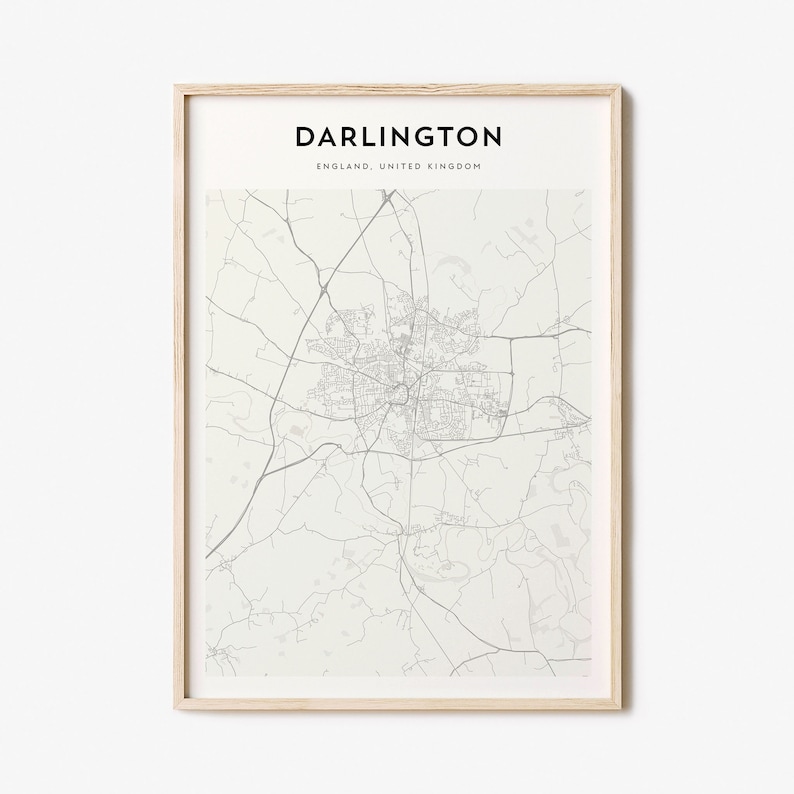 Darlington Map Poster Darlington Map Print Darlington - Etsy