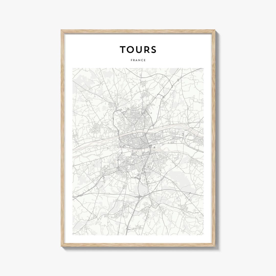 Tours Map Poster, Tours Map Print, Tours Travel Wall Art, Tours ...