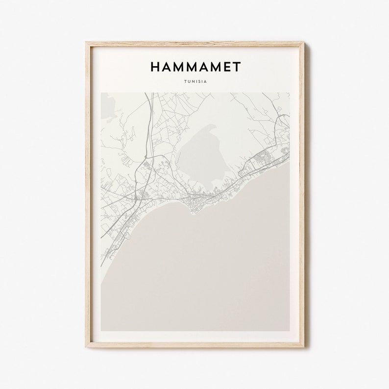 Hammamet Map Poster, Hammamet Map Print, Hammamet Personalized Map Art ...
