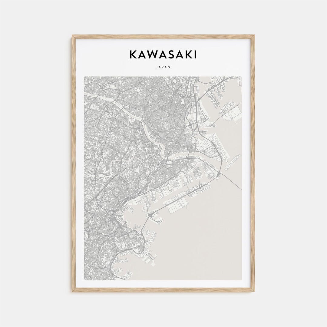 Kawasaki Map Poster, Kawasaki Map Print, Kawasaki Personalized Map Art ...