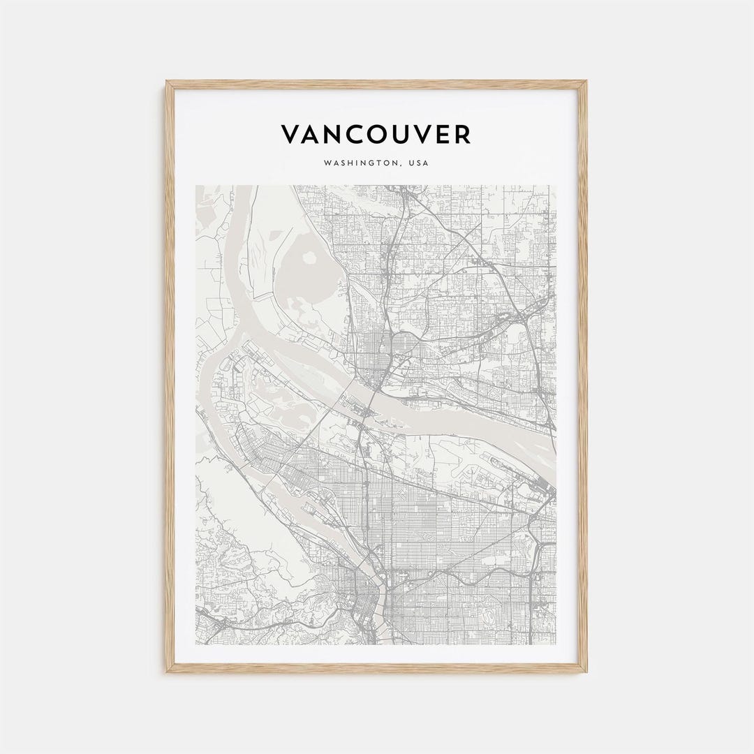 Vancouver Washington Map Poster, Vancouver Map Print, Vancouver Travel ...