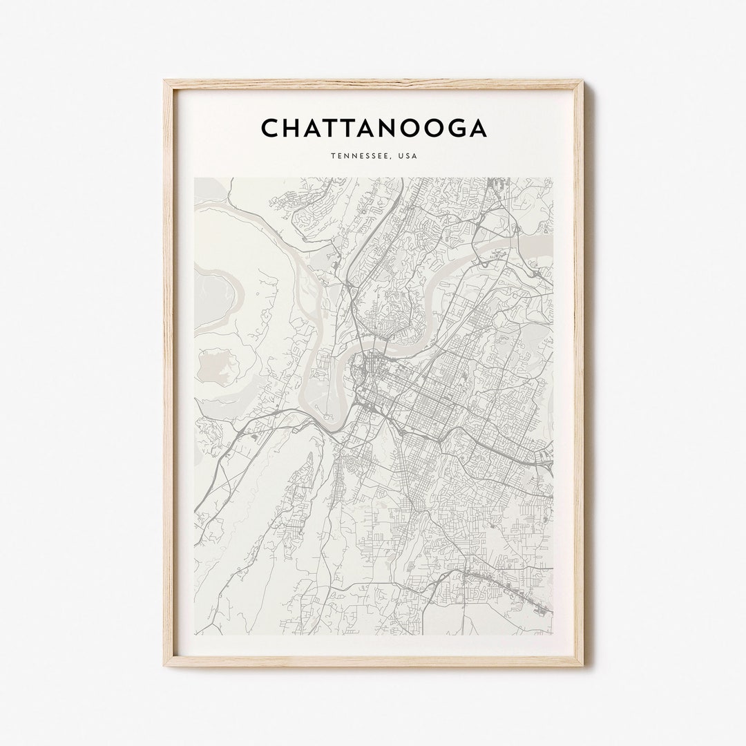 Chattanooga Map Poster, Chattanooga Map Print, Chattanooga Personalized ...