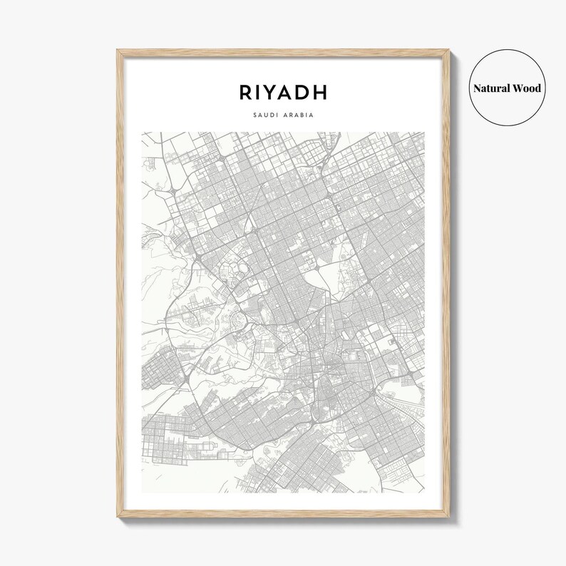 Riyadh Map Print, Saudi Arabia Poster, KSA Wall Art, Al-riyadh Custom ...