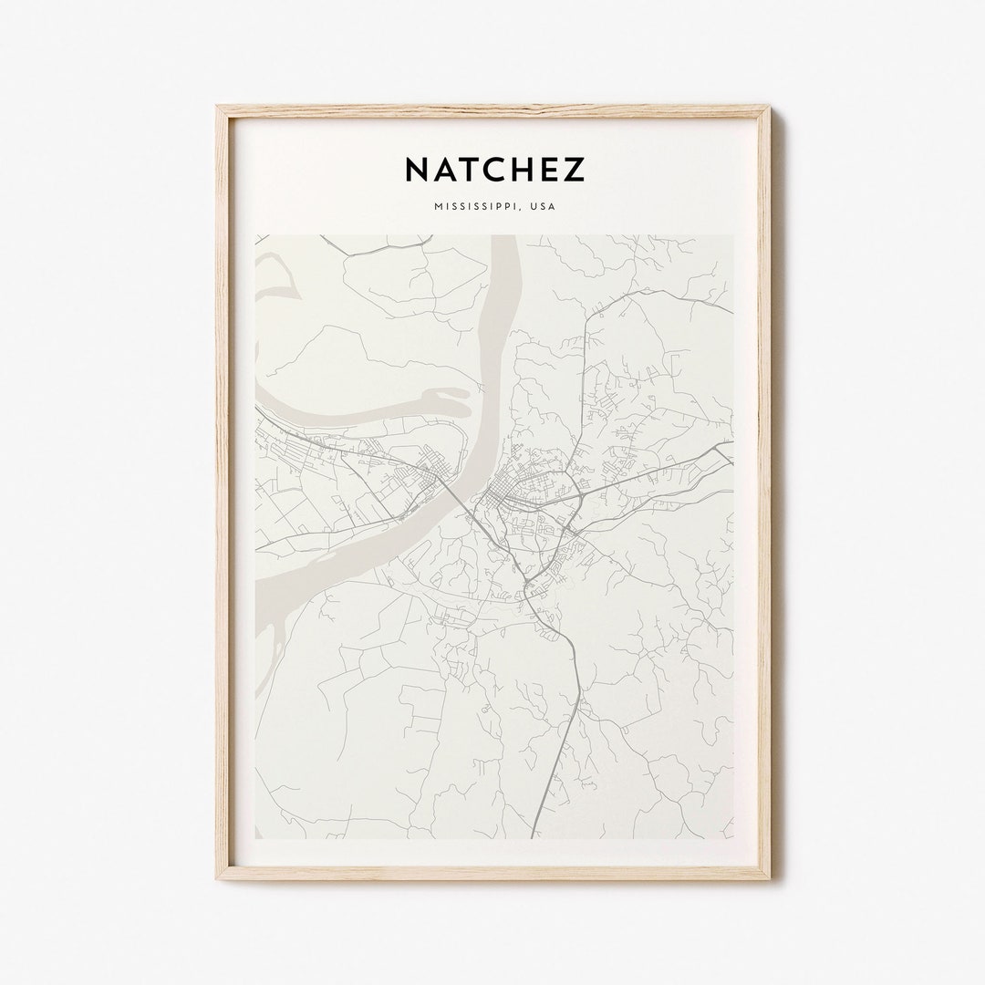Natchez Map Poster, Natchez Map Print, Natchez Personalized Map Art ...
