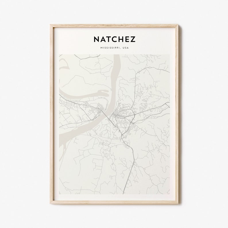 Natchez Map Poster Natchez Map Print Natchez Personalized - Etsy